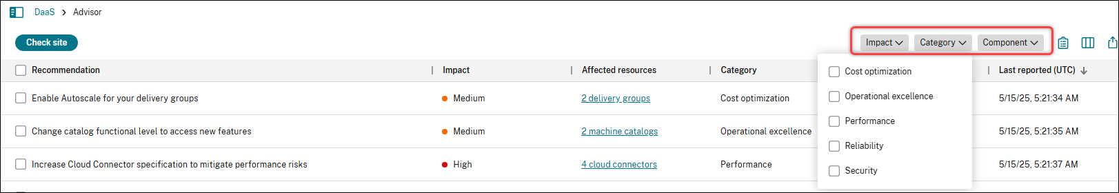 Citrix Advisor | Citrix DaaS™